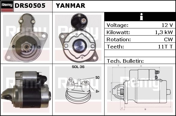 Starter YANMAR MARINE Generators, Engines, Various Models, T - Euroton ...