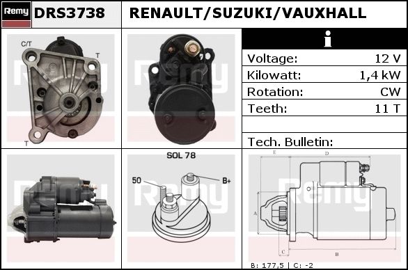 Starter RENAULT CLIOII - MEGANE - TRAFFIC - KANGOO- - Euroton avtodeli